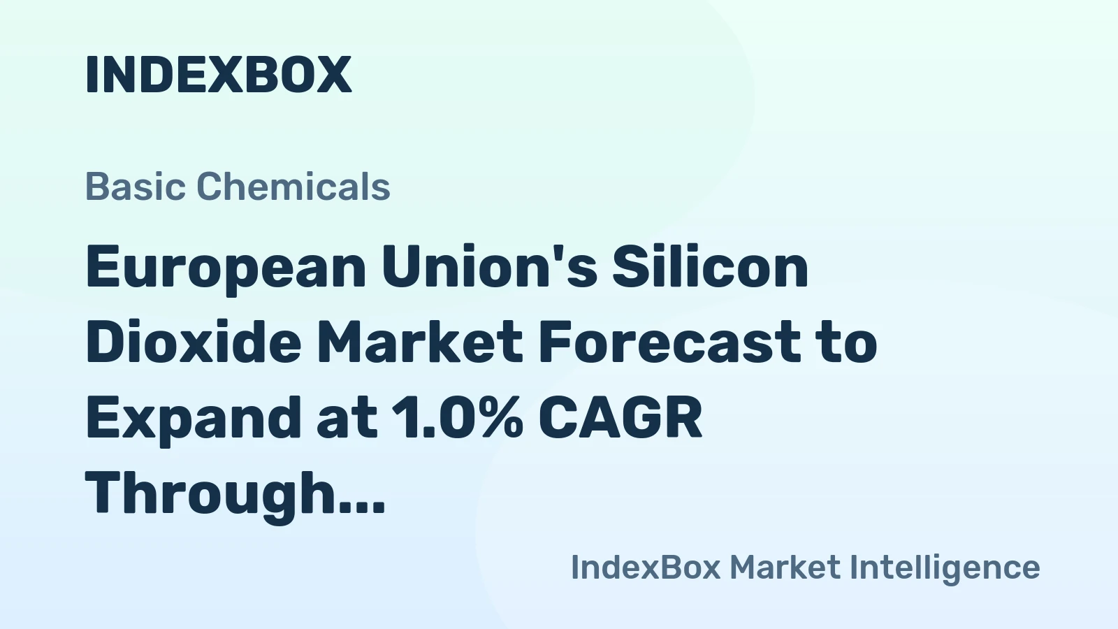 European Union's Silicon Dioxide Market Forecast to Expand at 1.0% CAGR Through 2035