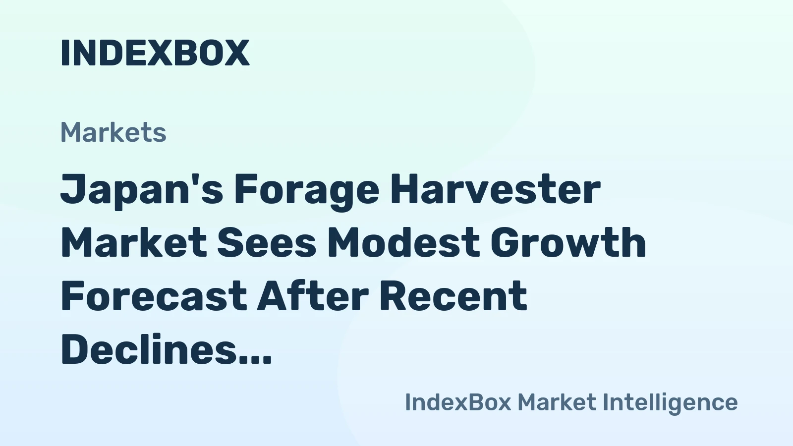 Japan's Forage Harvester Market Sees Modest Growth Forecast After Recent Declines