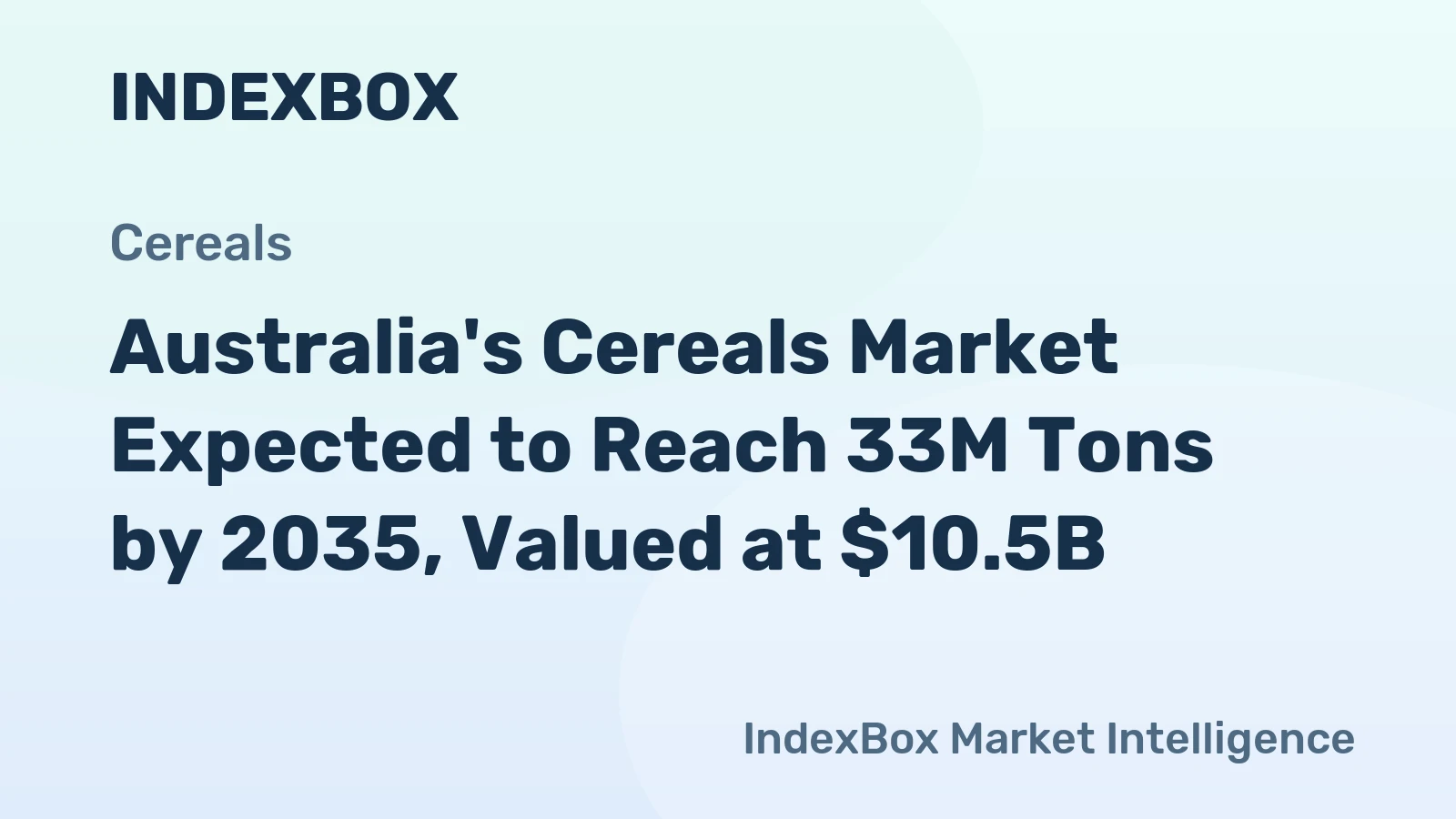 Australia's Cereals Market Expected to Reach 33M Tons by 2035, Valued at $10.5B