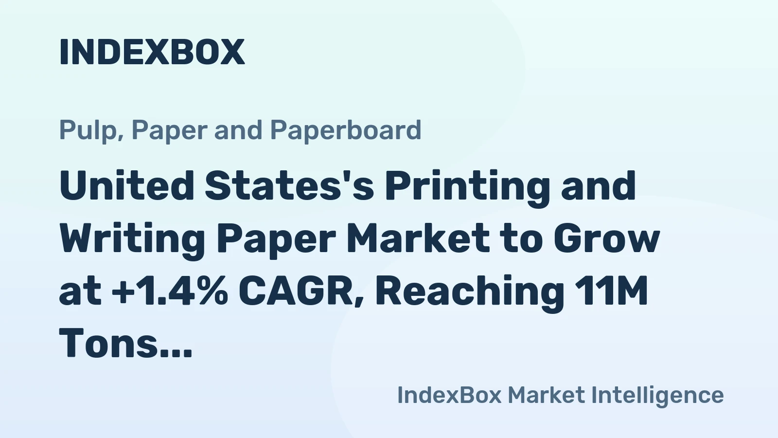 United States's Printing and Writing Paper Market to Grow at +1.4% CAGR, Reaching 11M Tons by 2035