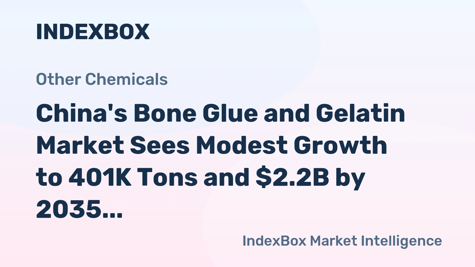 China's Bone Glue and Gelatin Market Sees Modest Growth to 401K Tons and $2.2B by 2035