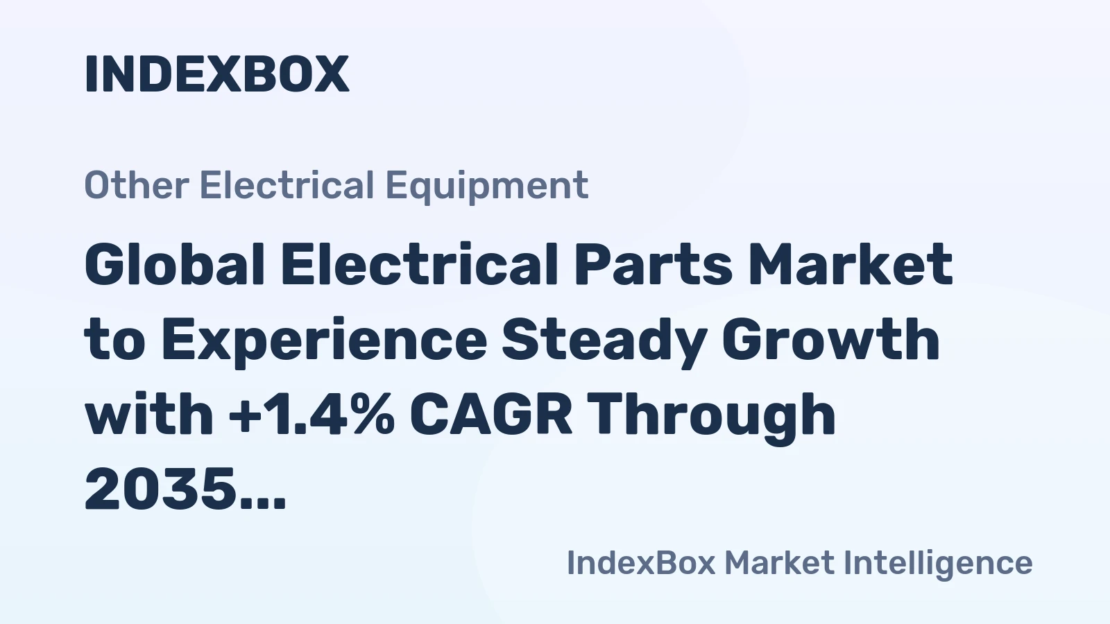 Global Electrical Parts Market to Experience Steady Growth with +1.4% CAGR Through 2035