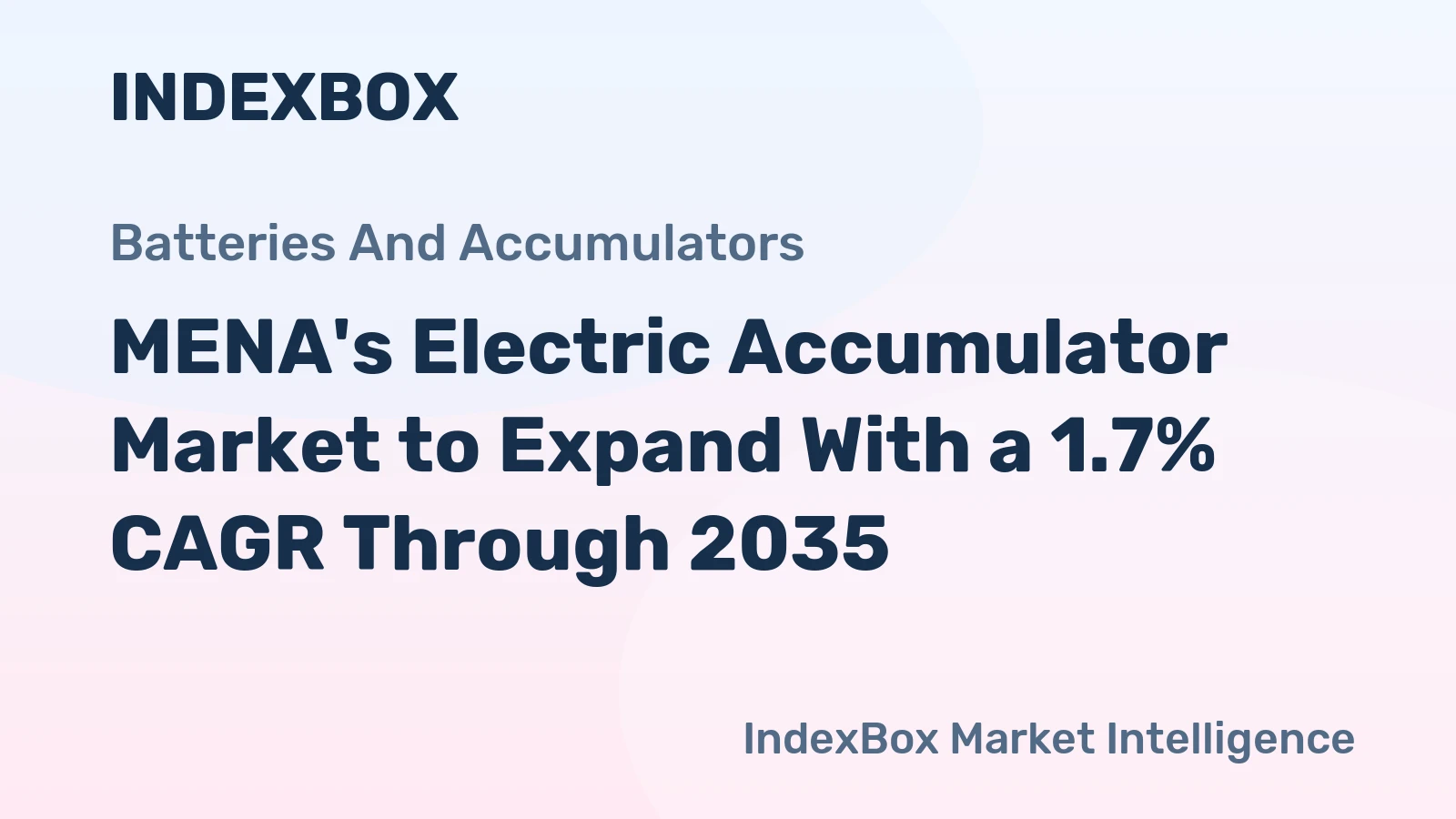 MENA's Electric Accumulator Market to Expand With a 1.7% CAGR Through 2035