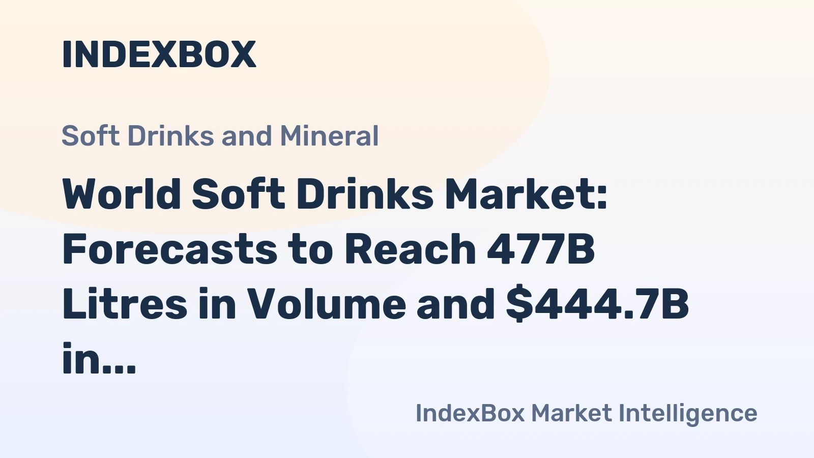 World Soft Drinks Market: Forecasts to Reach 477B Litres in Volume and $444.7B in Value by 2035