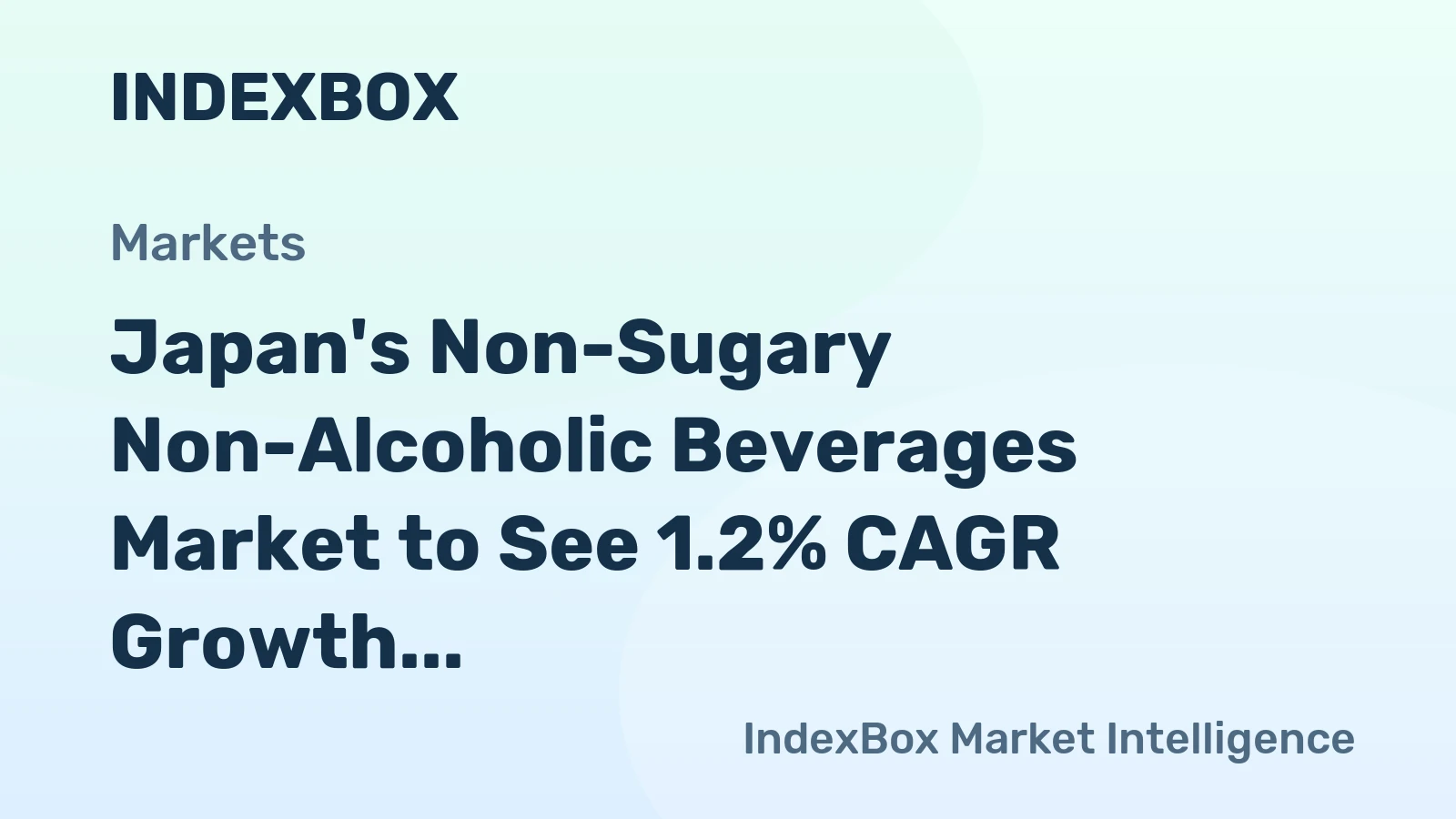 Japan's Non-Sugary Non-Alcoholic Beverages Market to See 1.2% CAGR Growth Through 2035