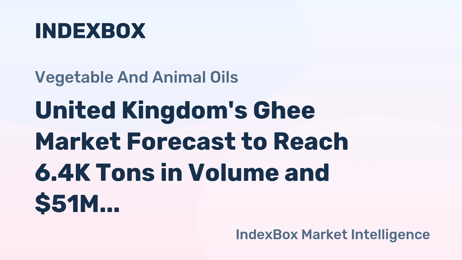 United Kingdom's Ghee Market Forecast to Reach 6.4K Tons in Volume and $51M in Value by 2035