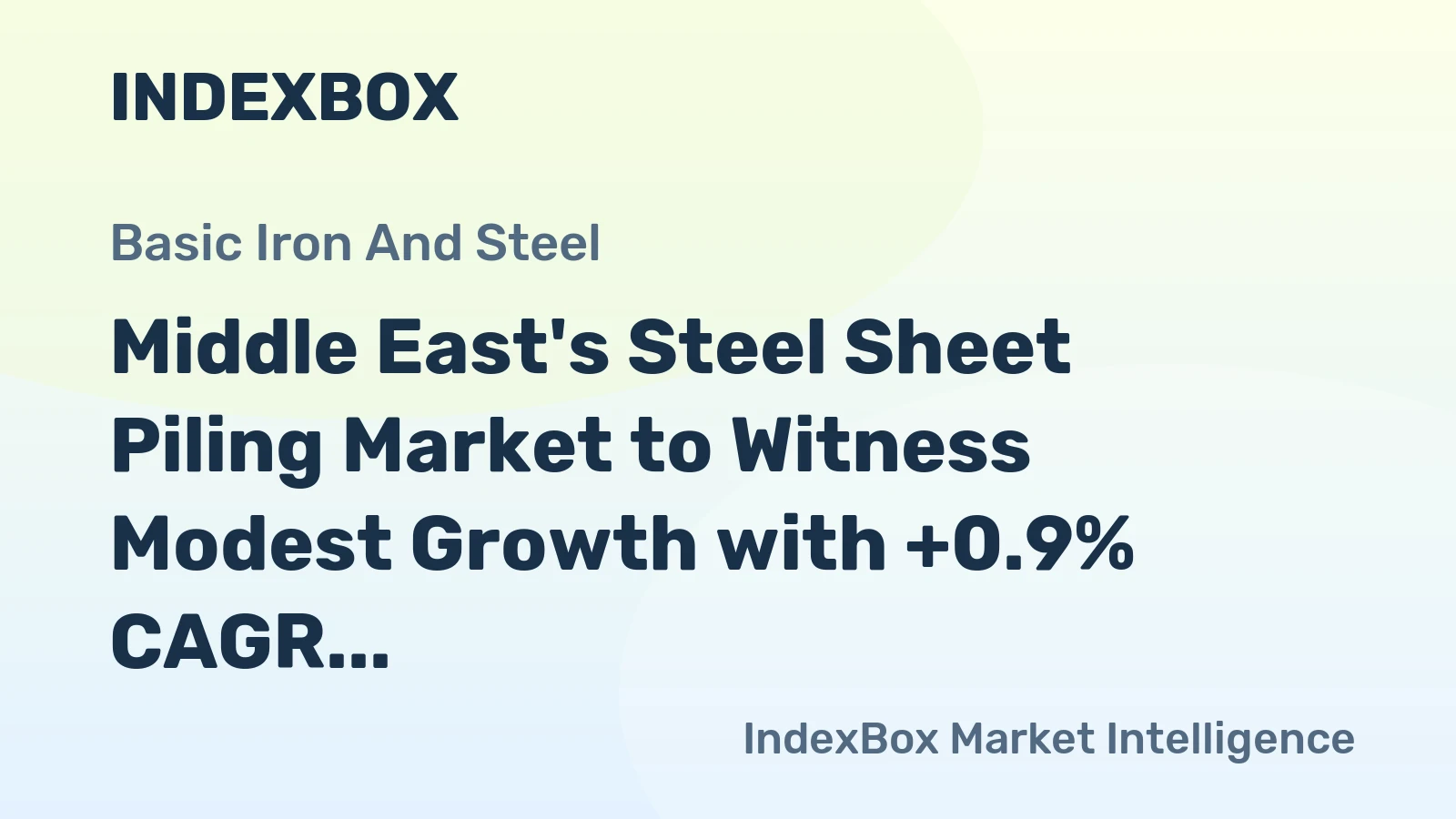 Middle East's Steel Sheet Piling Market to Witness Modest Growth with +0.9% CAGR