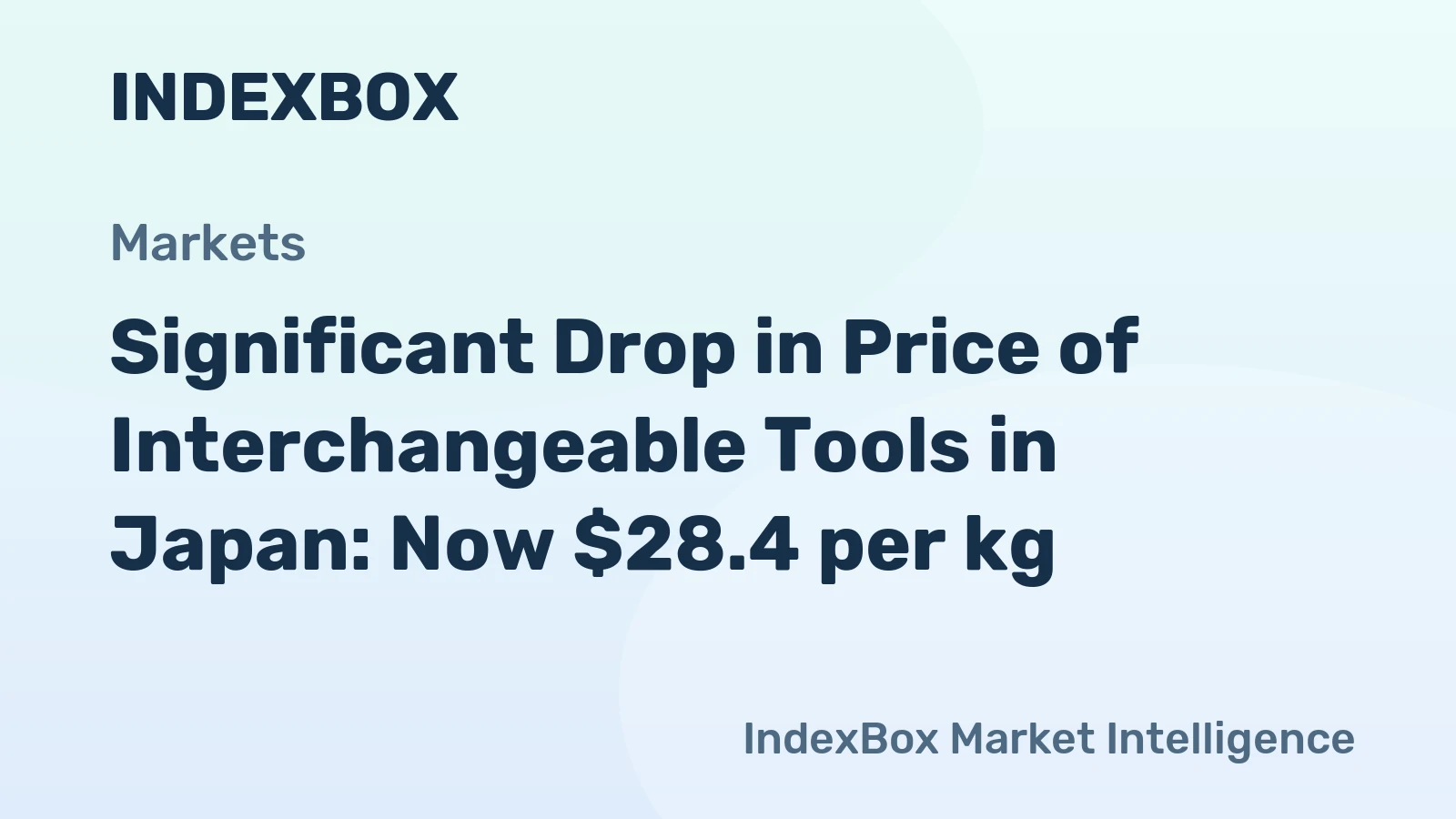Significant Drop in Price of Interchangeable Tools in Japan: Now $28.4 per kg