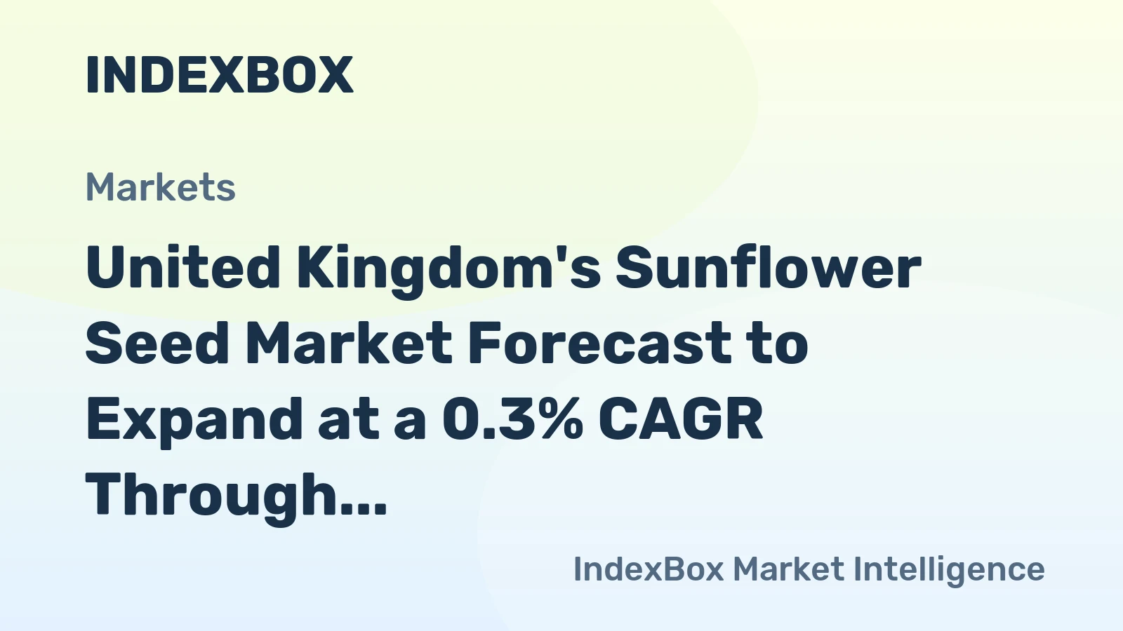 United Kingdom's Sunflower Seed Market Forecast to Expand at a 0.3% CAGR Through 2035