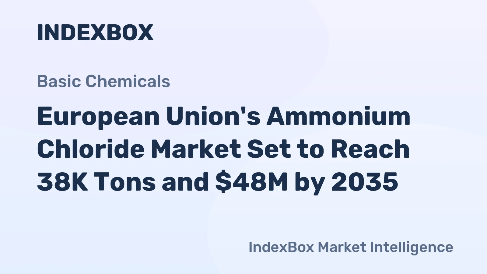 European Union's Ammonium Chloride Market Set to Reach 38K Tons and $48M by 2035
