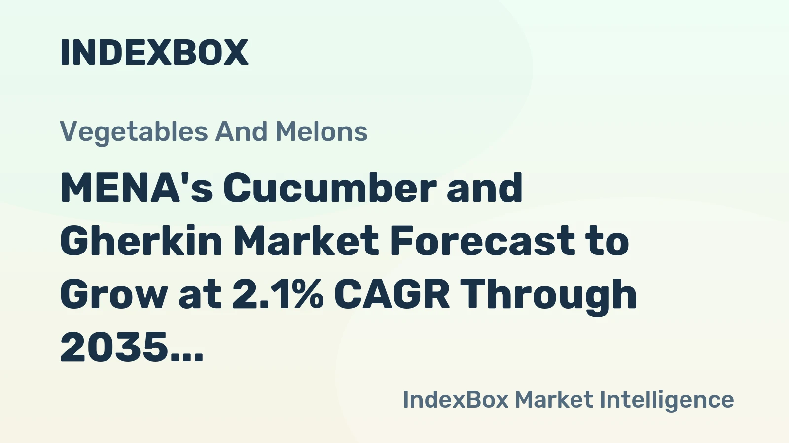 MENA's Cucumber and Gherkin Market Forecast to Grow at 2.1% CAGR Through 2035