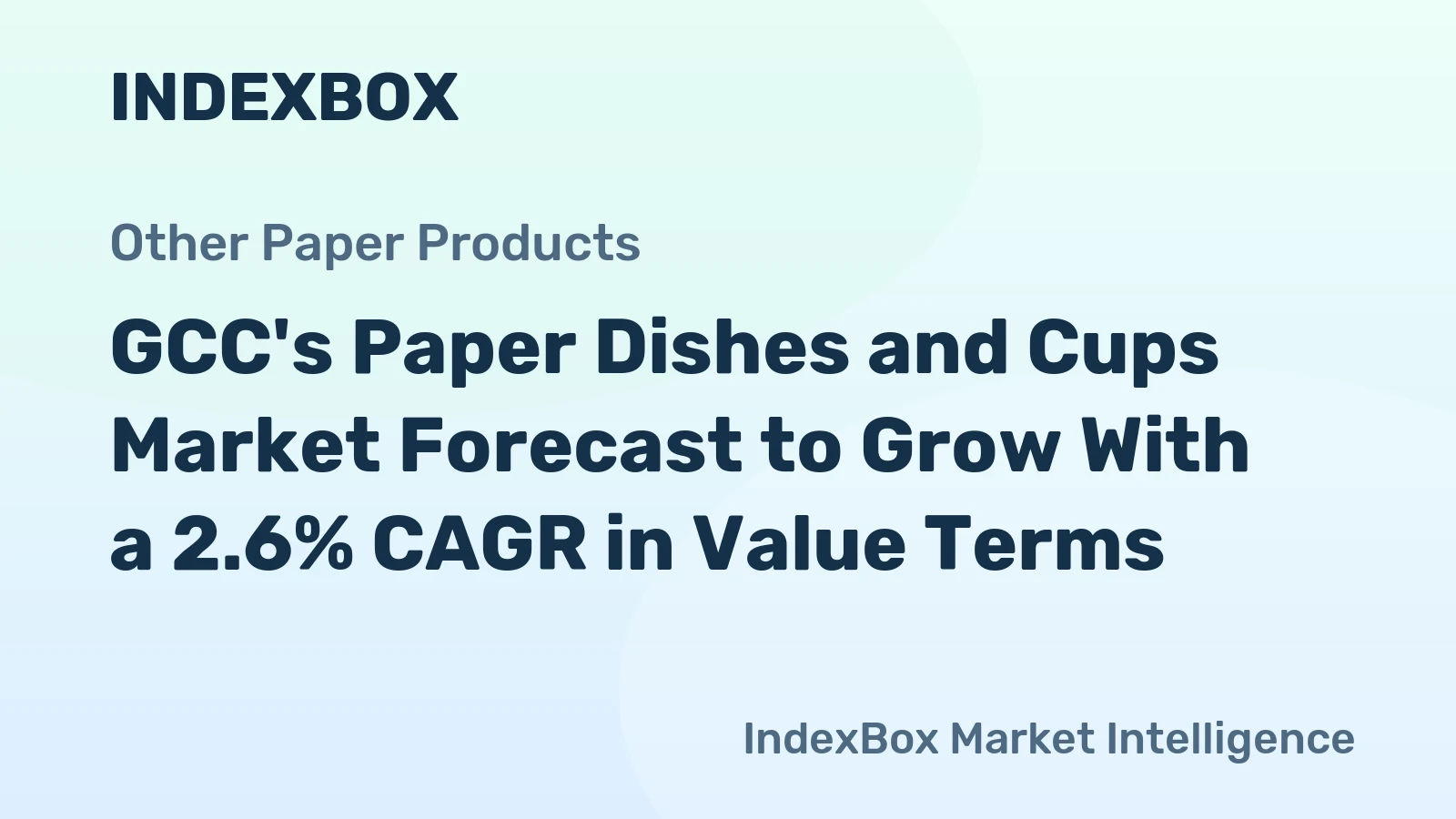 GCC's Paper Dishes and Cups Market Forecast to Grow With a 2.6% CAGR in Value Terms