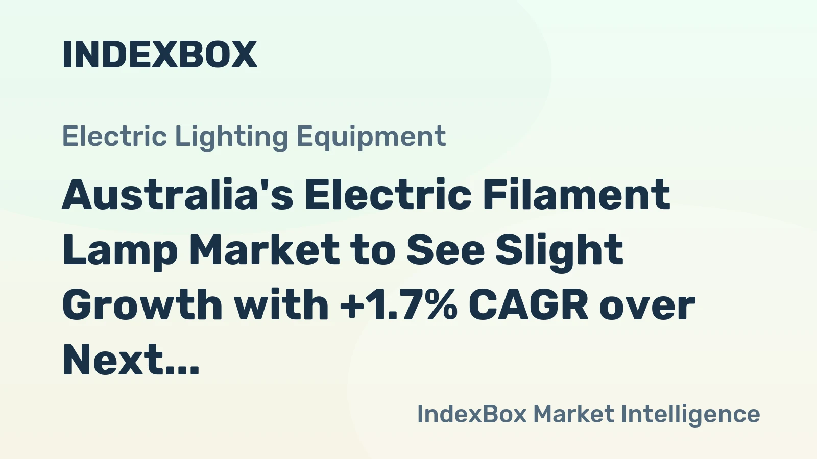 Australia's Electric Filament Lamp Market to See Slight Growth with +1.7% CAGR over Next Decade