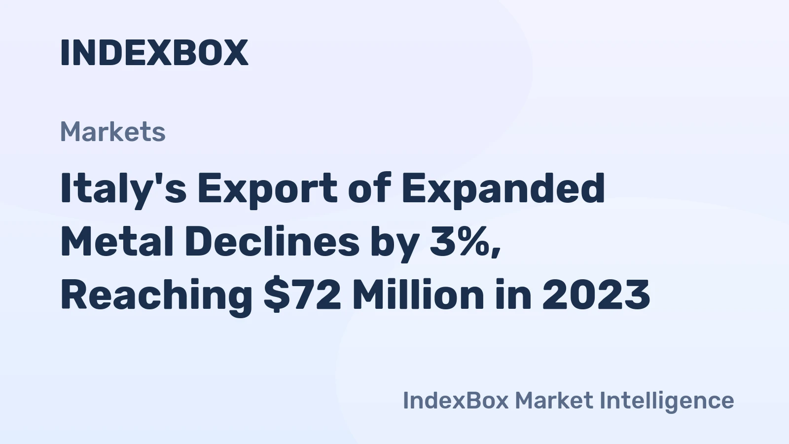 Italy's Export of Expanded Metal Declines by 3%, Reaching $72 Million in 2023