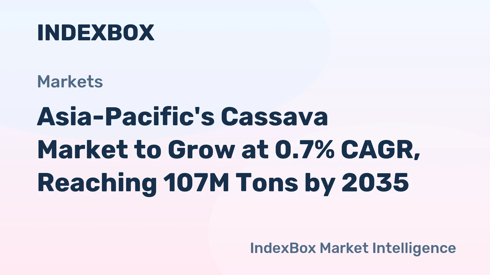 Asia-Pacific's Cassava Market to Grow at 0.7% CAGR, Reaching 107M Tons by 2035