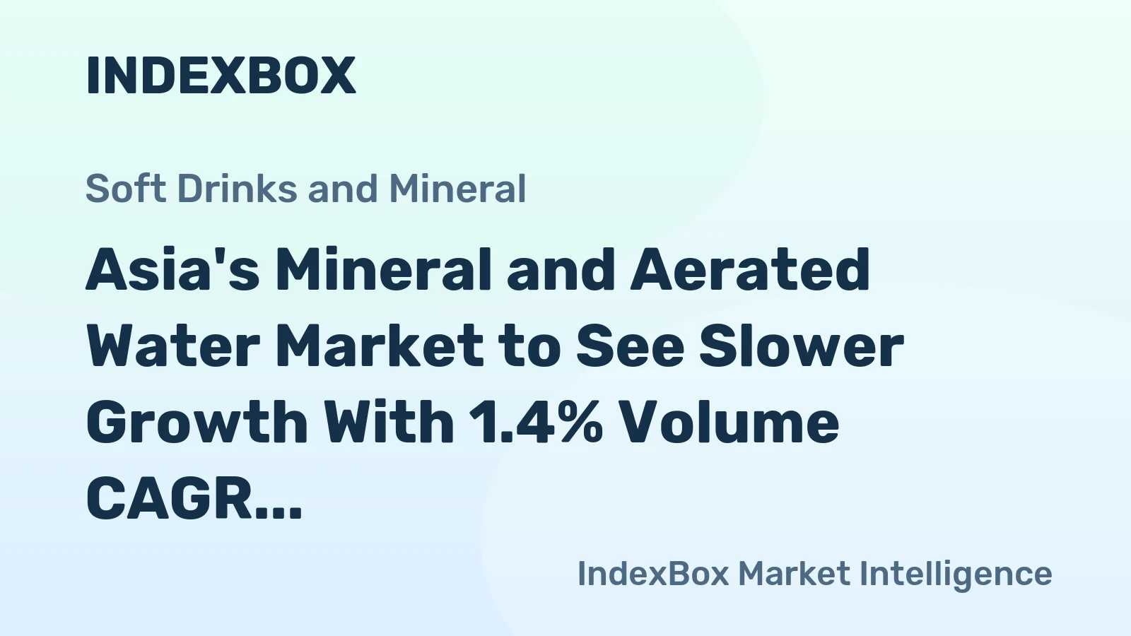 Asia's Mineral and Aerated Water Market to See Slower Growth With 1.4% Volume CAGR Through 2035