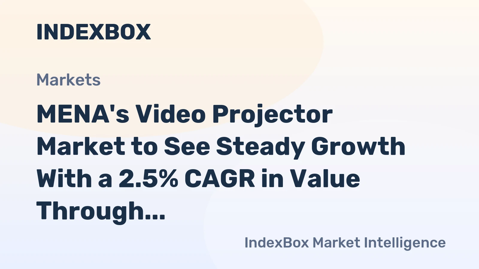 MENA's Video Projector Market to See Steady Growth With a 2.5% CAGR in Value Through 2035