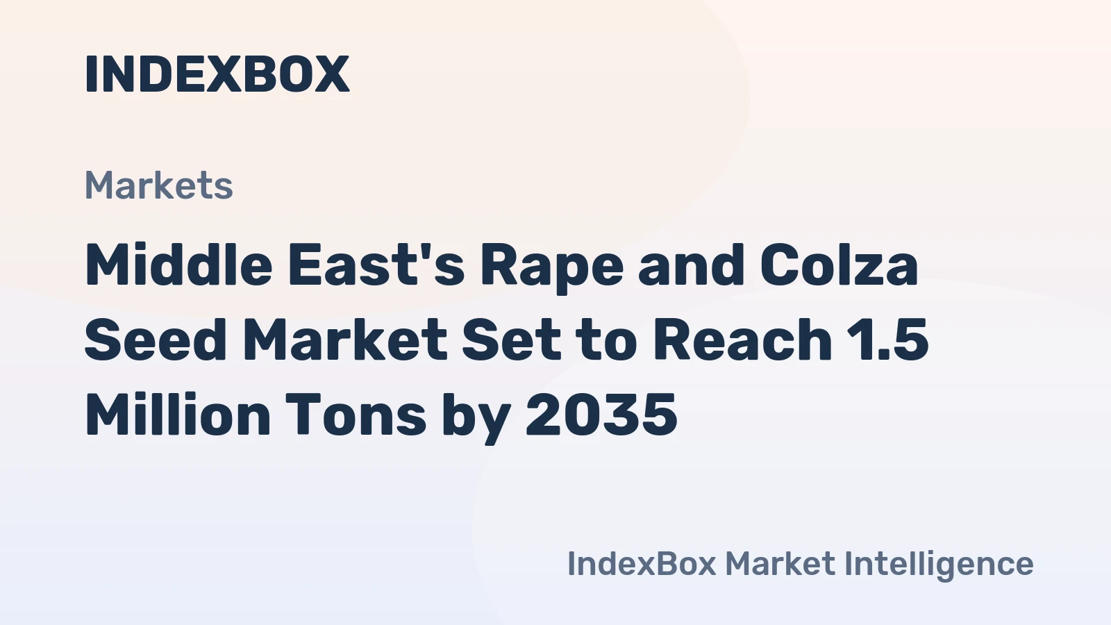 Middle East's Rape and Colza Seed Market Set to Reach 1.5 Million Tons by 2035