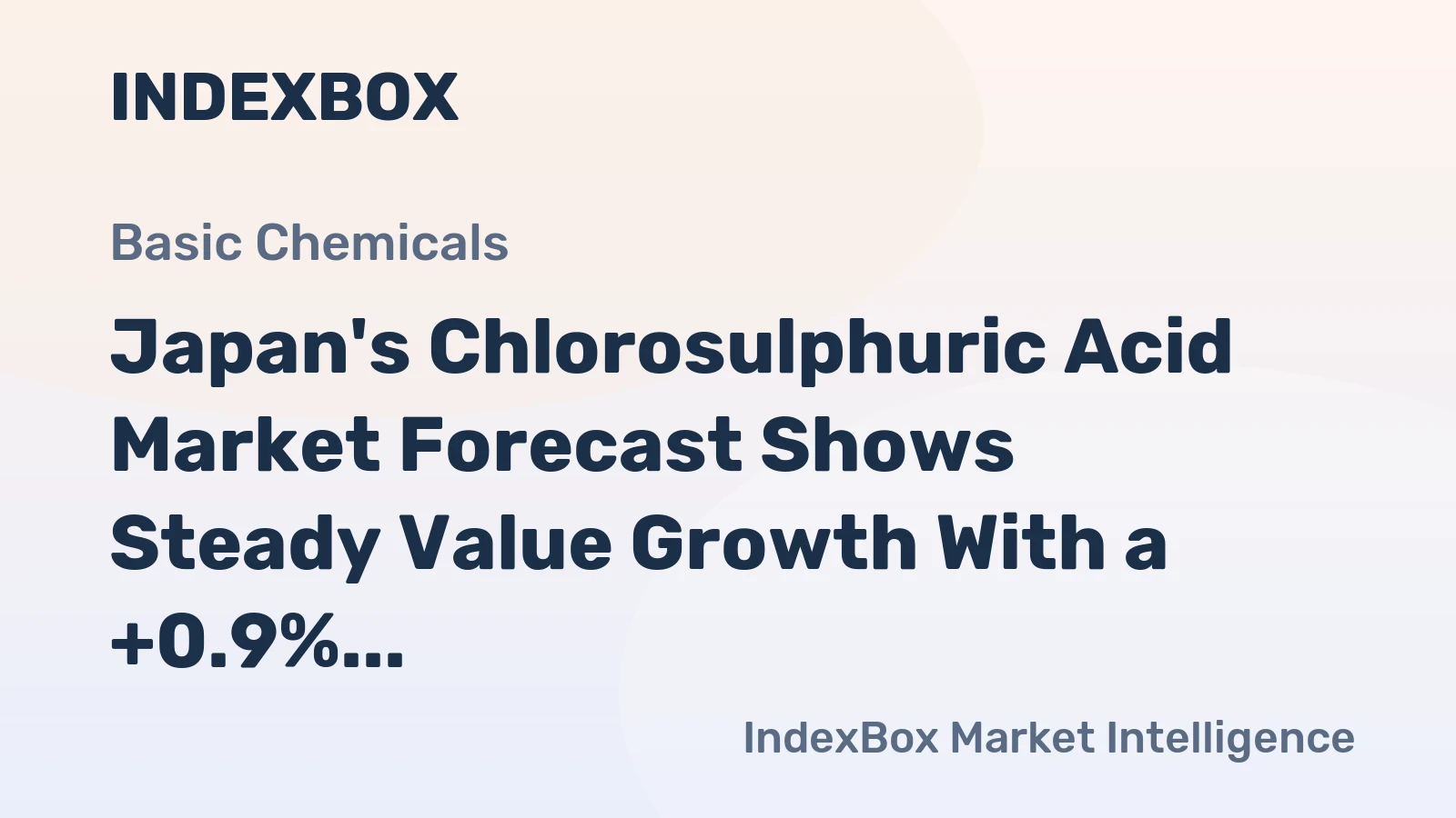 Japan's Chlorosulphuric Acid Market Forecast Shows Steady Value Growth With a +0.9% CAGR