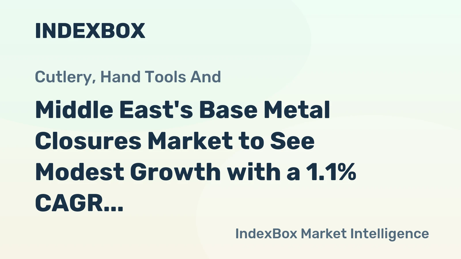 Middle East's Base Metal Closures Market to See Modest Growth with a 1.1% CAGR in Value