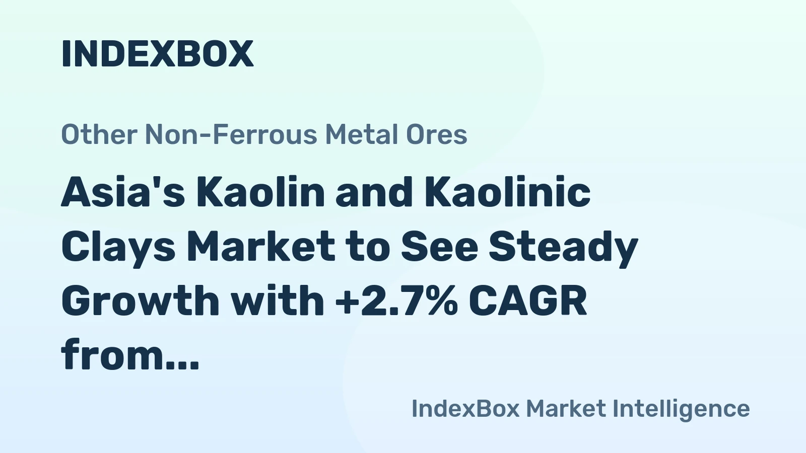 Asia's Kaolin and Kaolinic Clays Market to See Steady Growth with +2.7% CAGR from 2024 to 2035