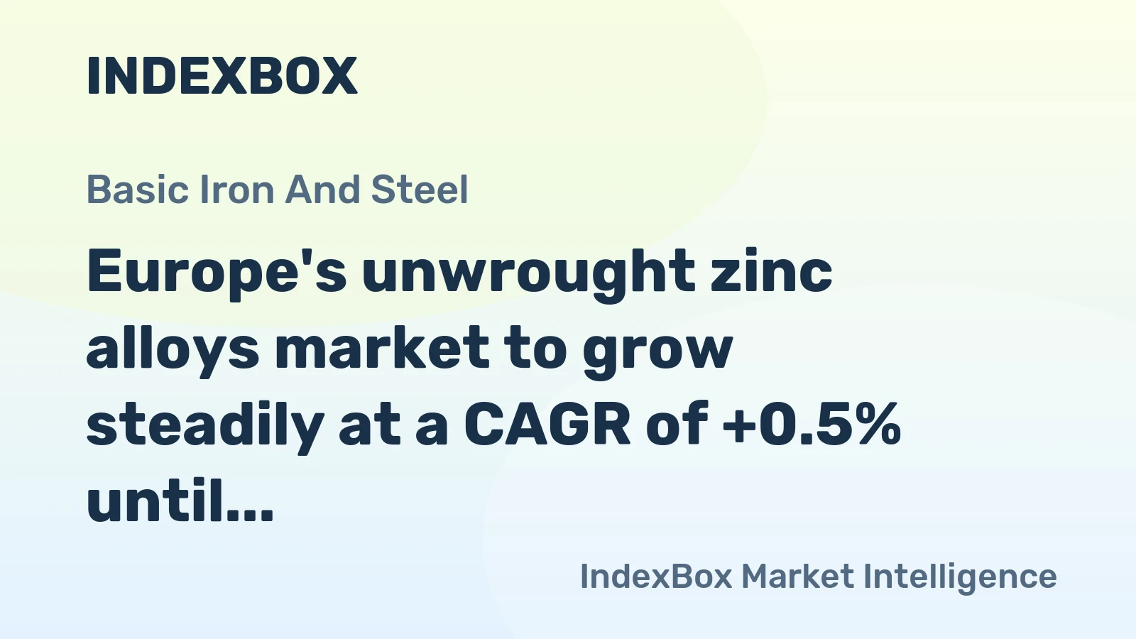 Europe's unwrought zinc alloys market to grow steadily at a CAGR of +0.5% until 2035