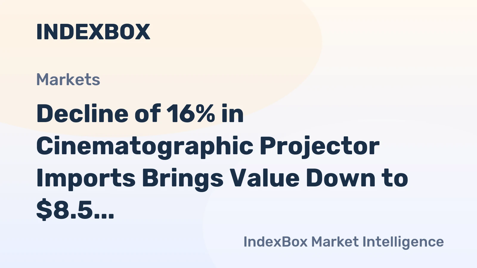 Decline of 16% in Cinematographic Projector Imports Brings Value Down to $8.5 Million in Australia for 2023