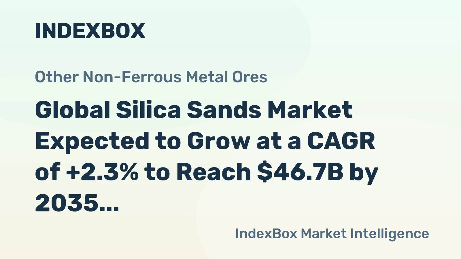 Global Silica Sands Market Expected to Grow at a CAGR of +2.3% to Reach $46.7B by 2035