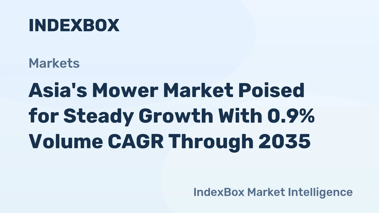 Asia's Mower Market Poised for Steady Growth With 0.9% Volume CAGR Through 2035