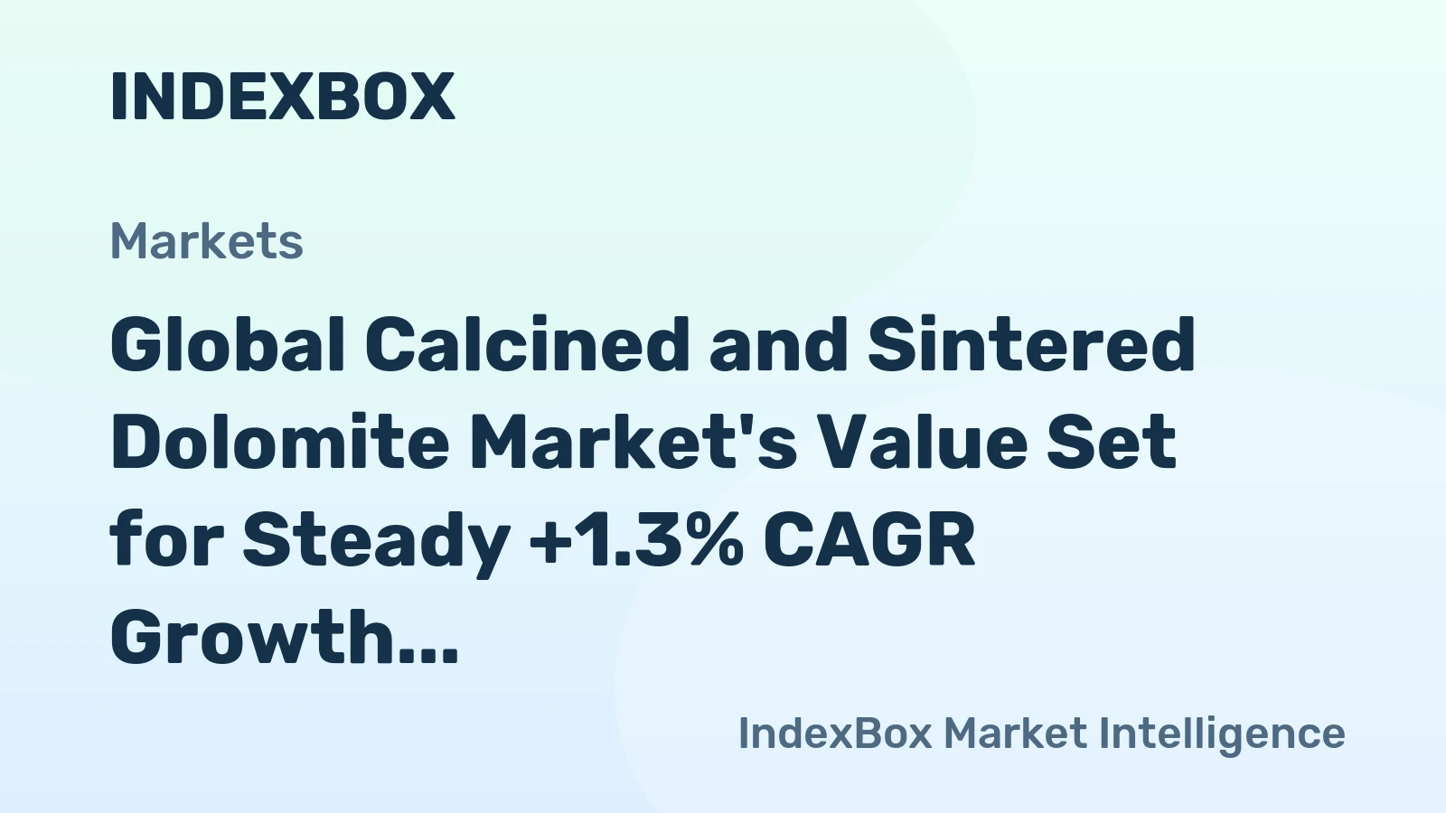 Global Calcined and Sintered Dolomite Market's Value Set for Steady +1.3% CAGR Growth Through 2035