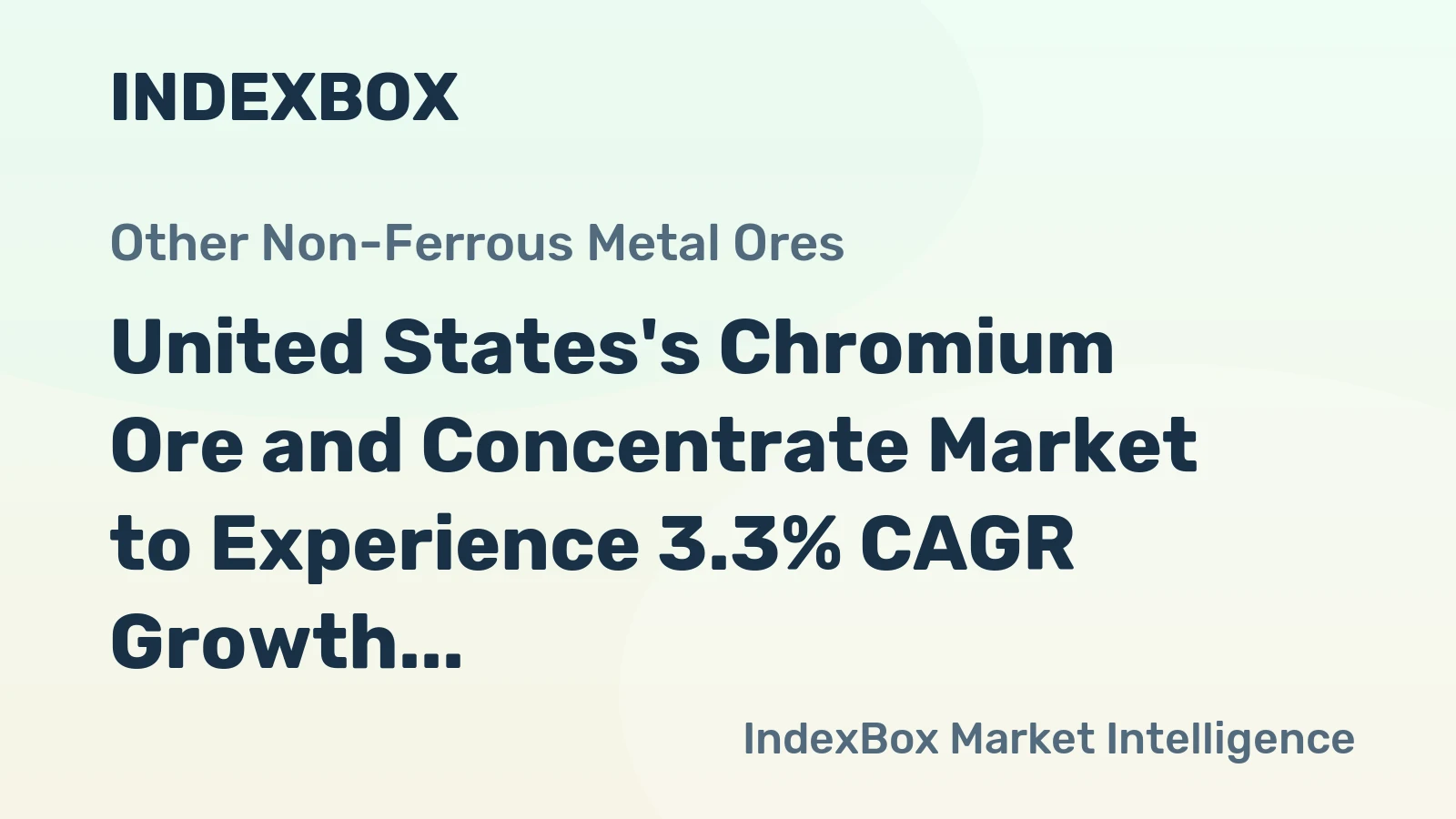 United States's Chromium Ore and Concentrate Market to Experience 3.3% CAGR Growth by 2035