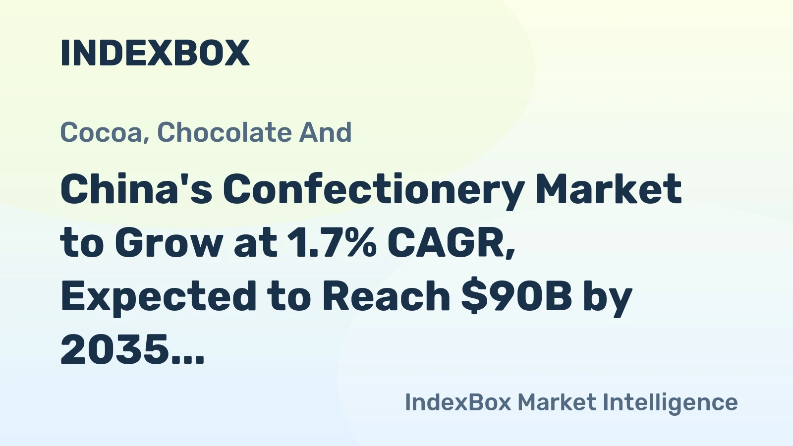 China's Confectionery Market to Grow at 1.7% CAGR, Expected to Reach $90B by 2035