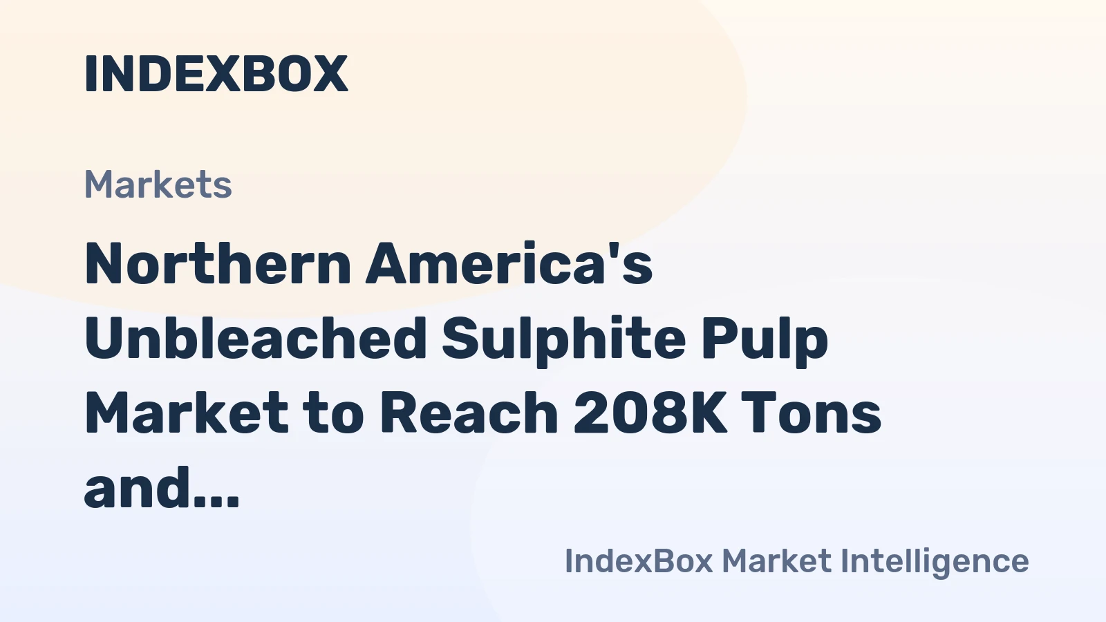 Northern America's Unbleached Sulphite Pulp Market to Reach 208K Tons and $87M by 2035