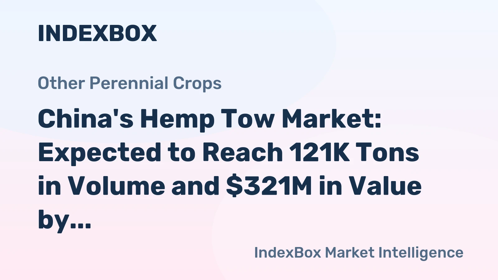 China's Hemp Tow Market: Expected to Reach 121K Tons in Volume and $321M in Value by 2035