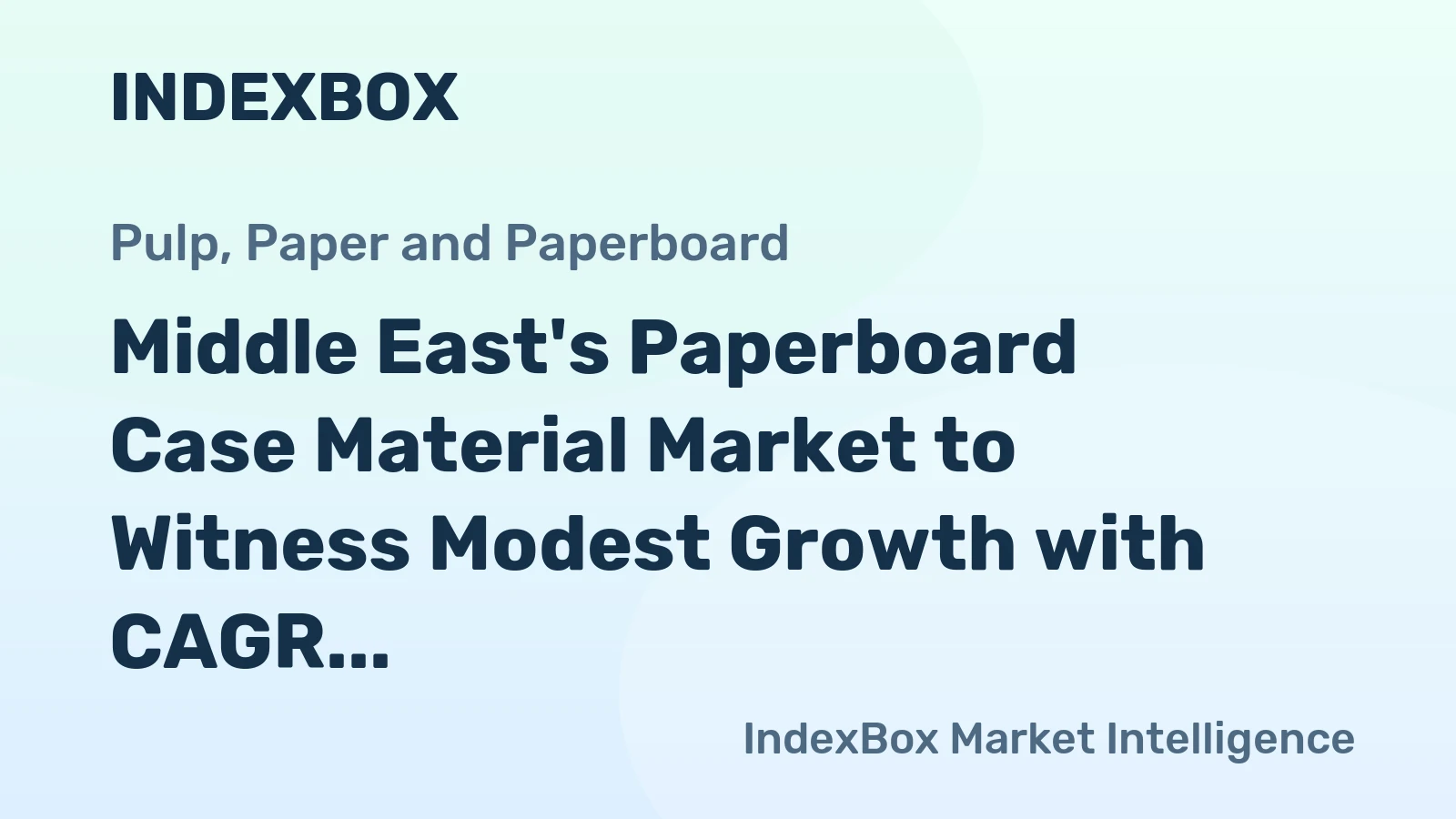 Middle East's Paperboard Case Material Market to Witness Modest Growth with CAGR of +1.1% from 2024 to 2035