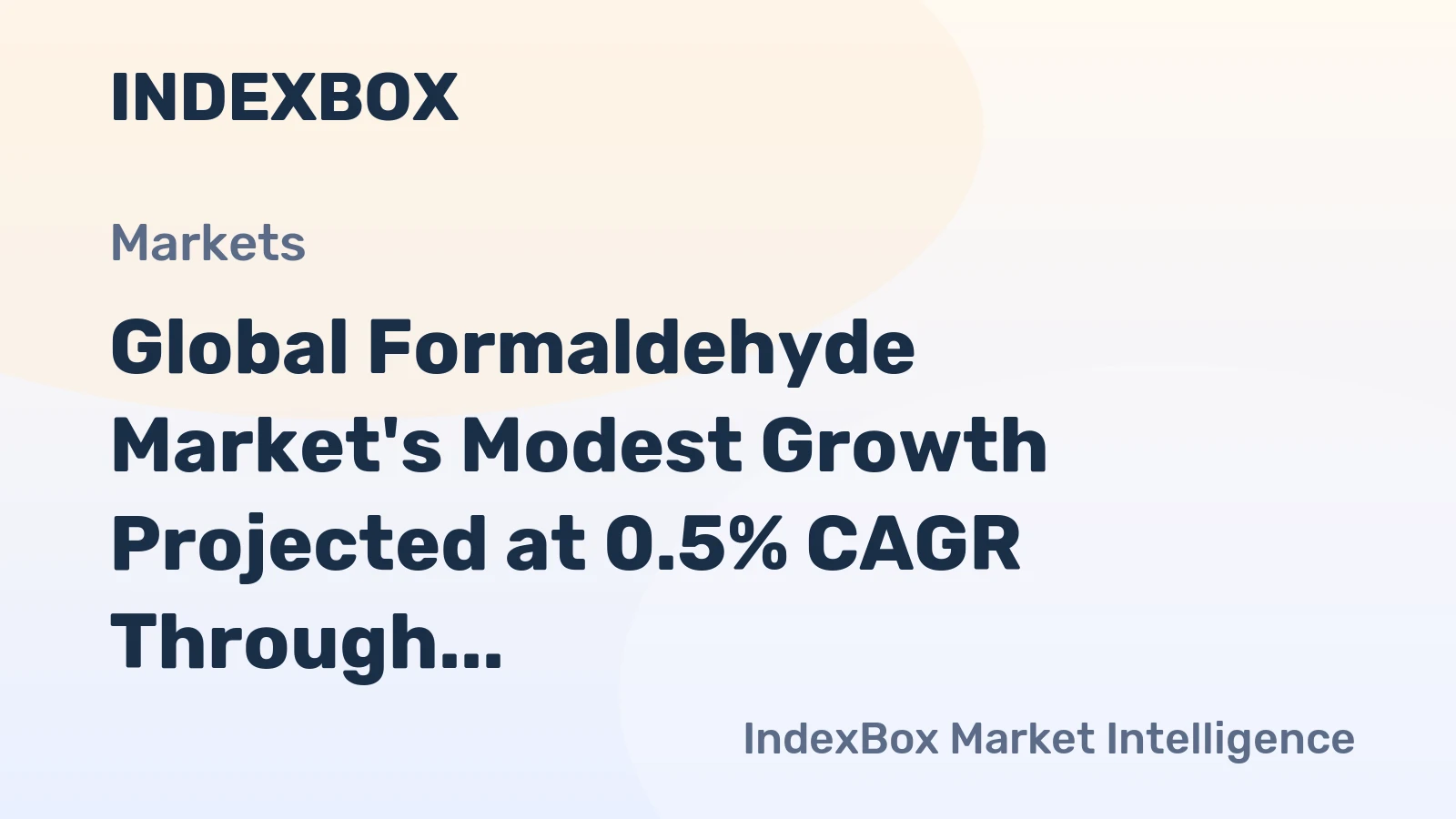 Global Formaldehyde Market's Modest Growth Projected at 0.5% CAGR Through 2035