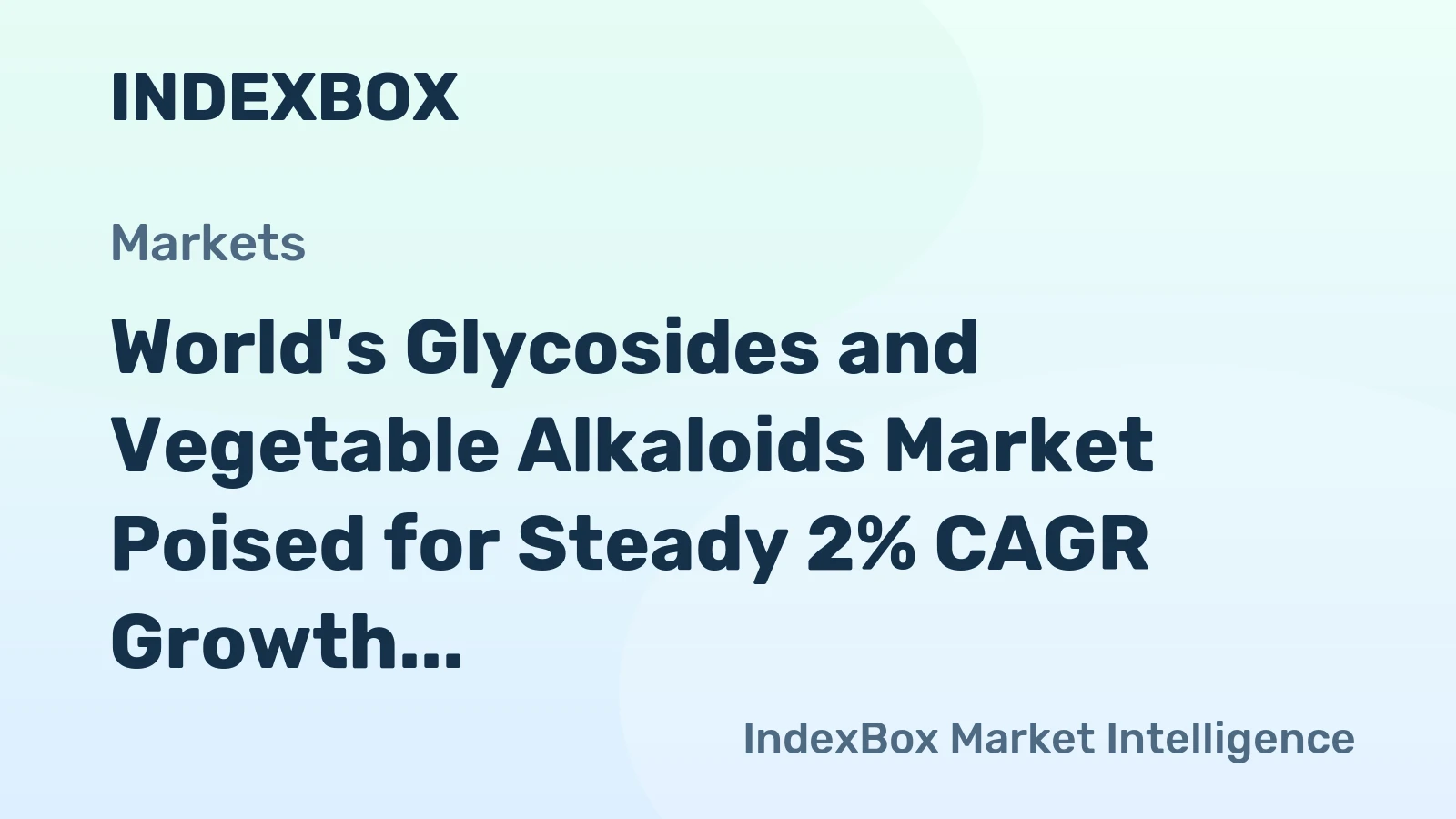 World's Glycosides and Vegetable Alkaloids Market Poised for Steady 2% CAGR Growth Through 2035