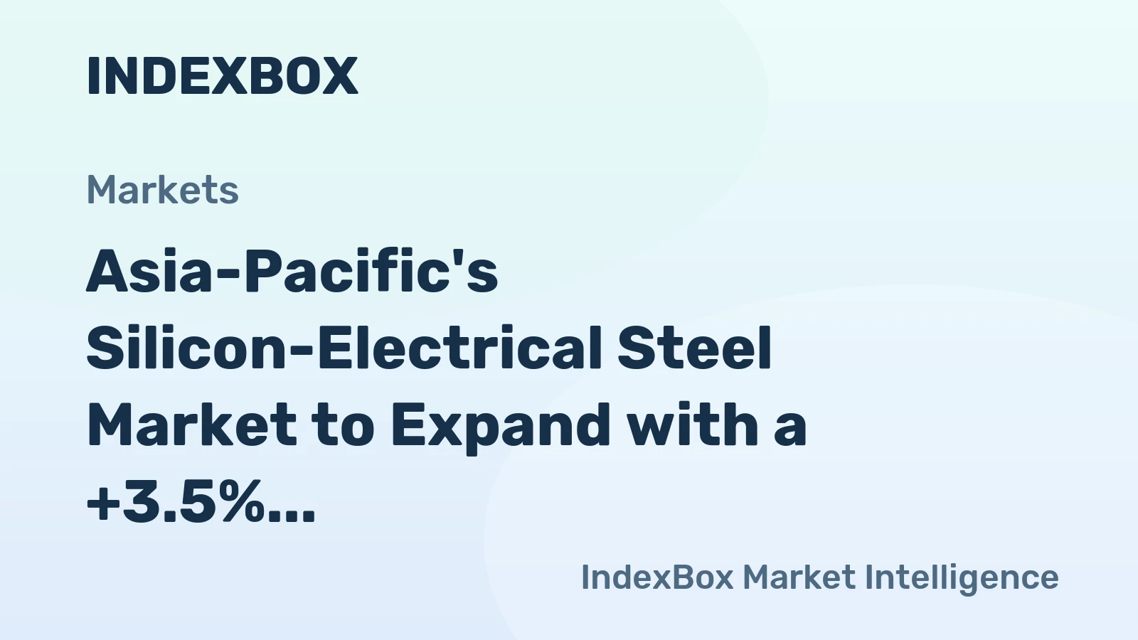 Asia-Pacific's Silicon-Electrical Steel Market to Expand with a +3.5% Volume CAGR Through 2035