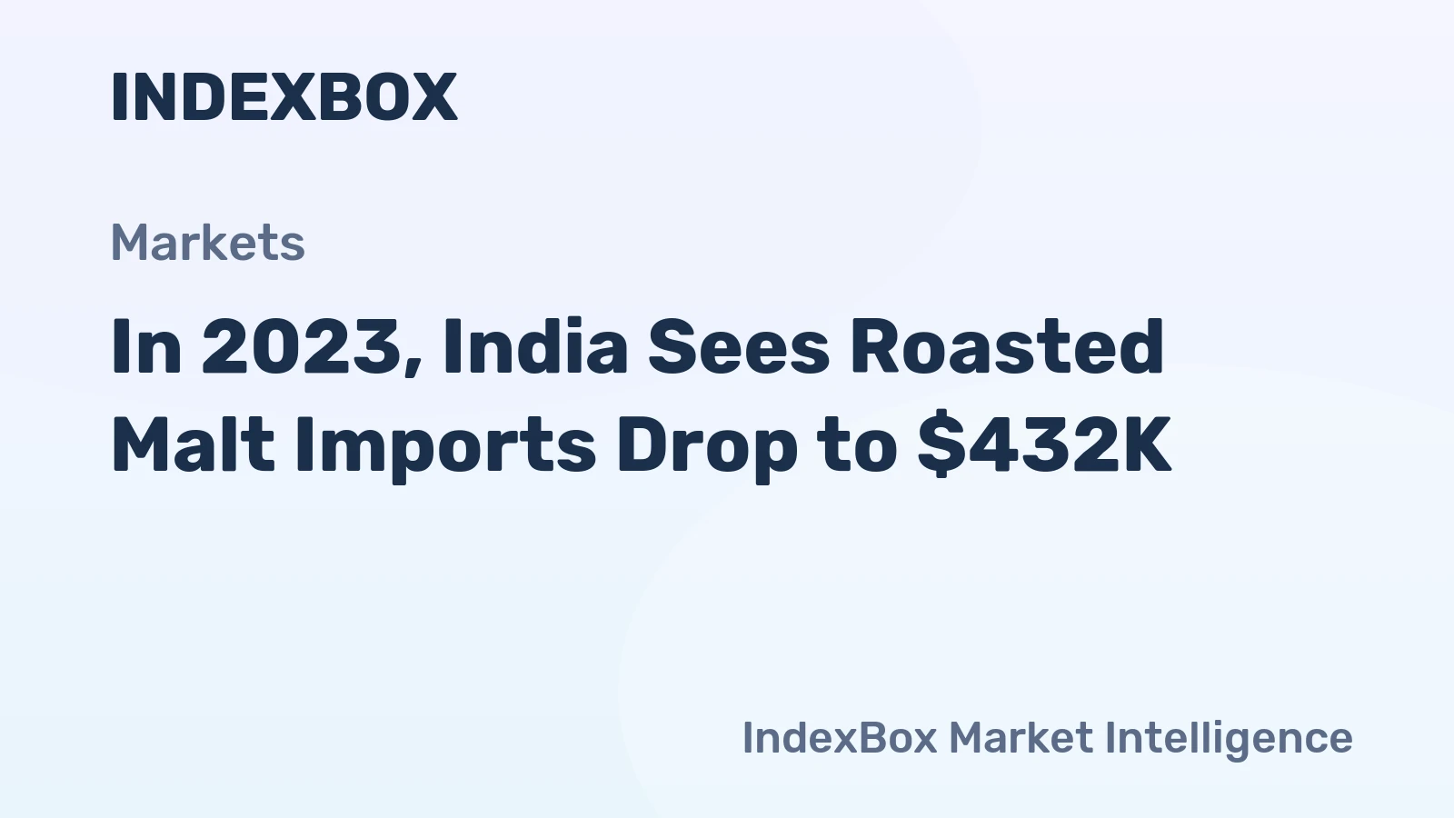 In 2023, India Sees Roasted Malt Imports Drop to $432K
