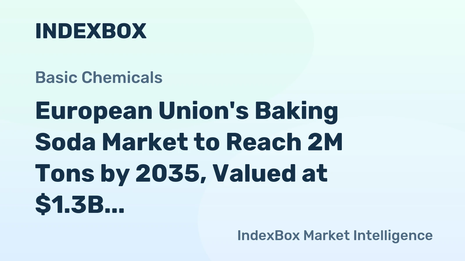European Union's Baking Soda Market to Reach 2M Tons by 2035, Valued at $1.3B