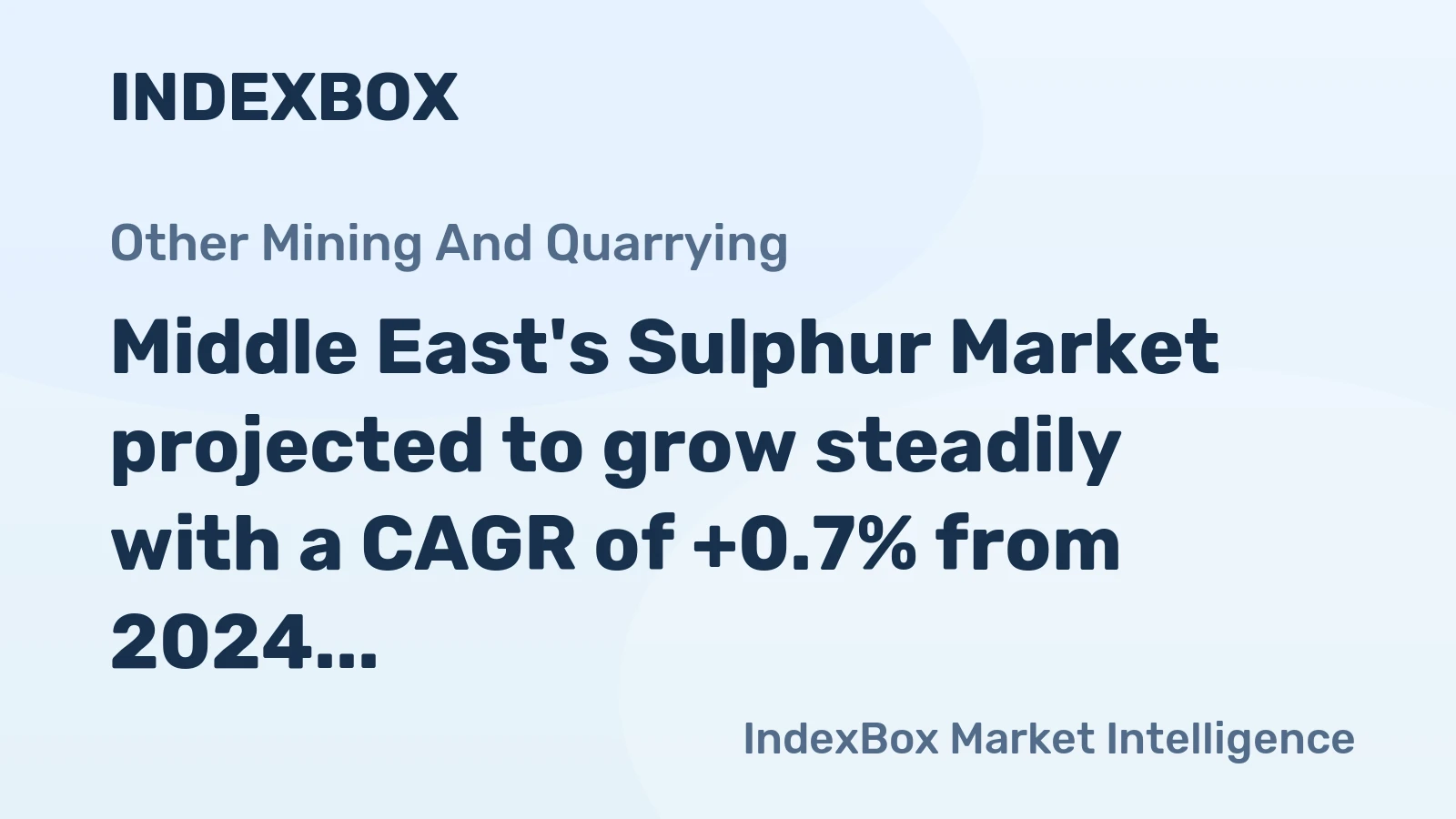 Middle East's Sulphur Market projected to grow steadily with a CAGR of +0.7% from 2024 to 2035, reaching a value of $6.5B by 2035