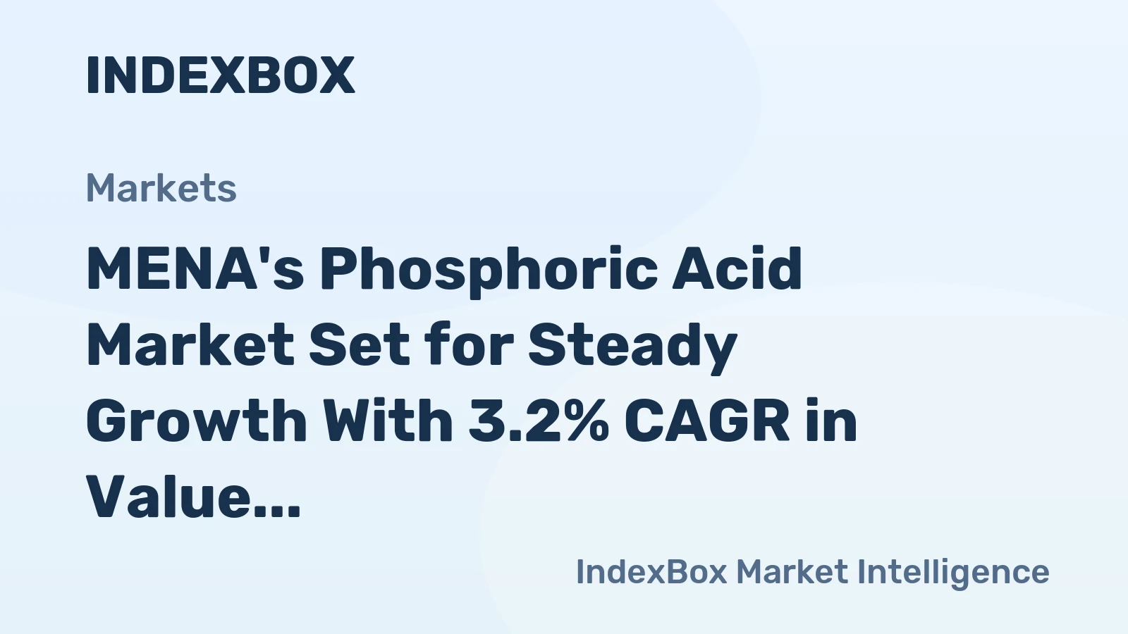 MENA's Phosphoric Acid Market Set for Steady Growth With 3.2% CAGR in Value Through 2035