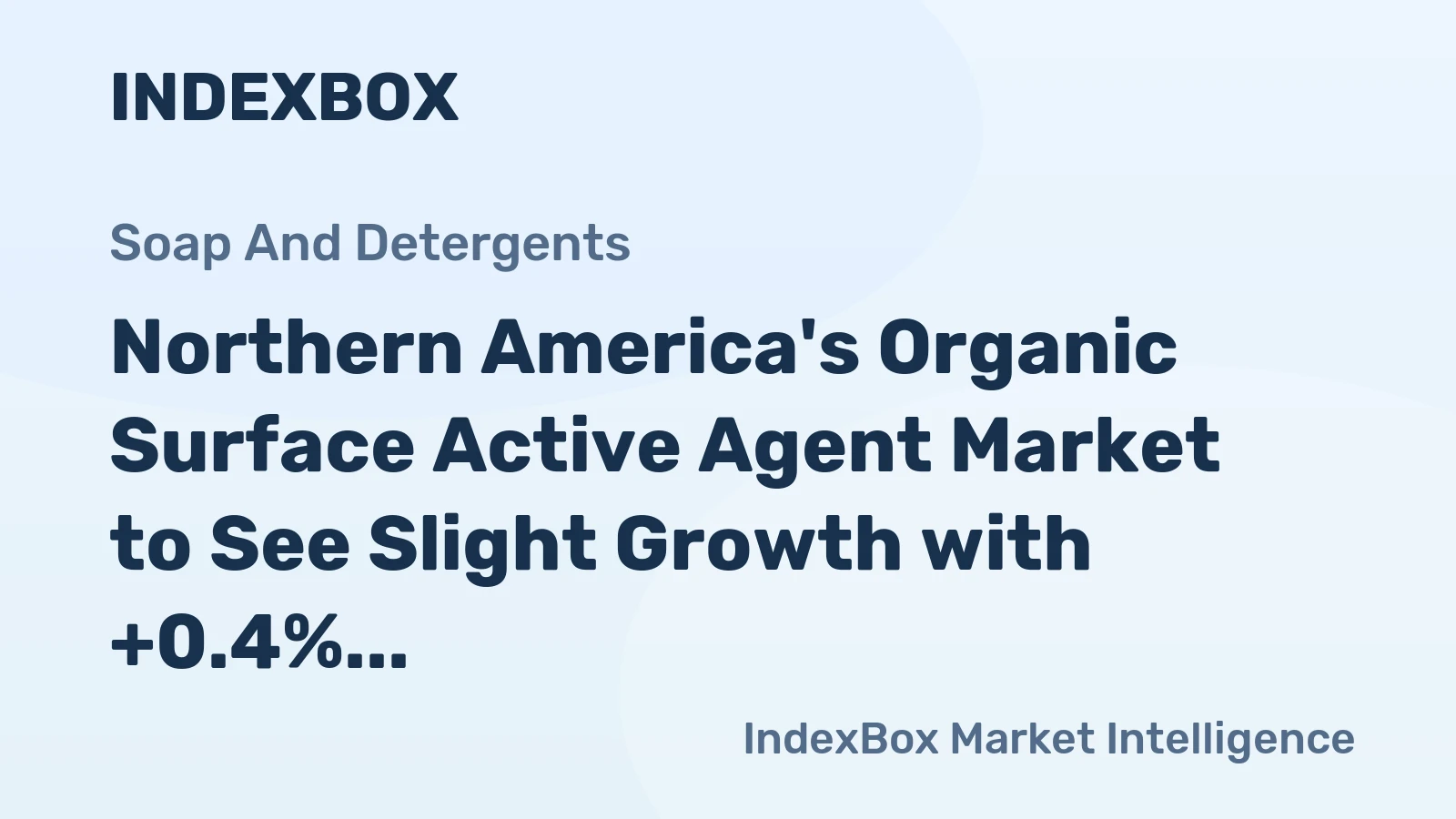 Northern America's Organic Surface Active Agent Market to See Slight Growth with +0.4% CAGR Over Next Decade