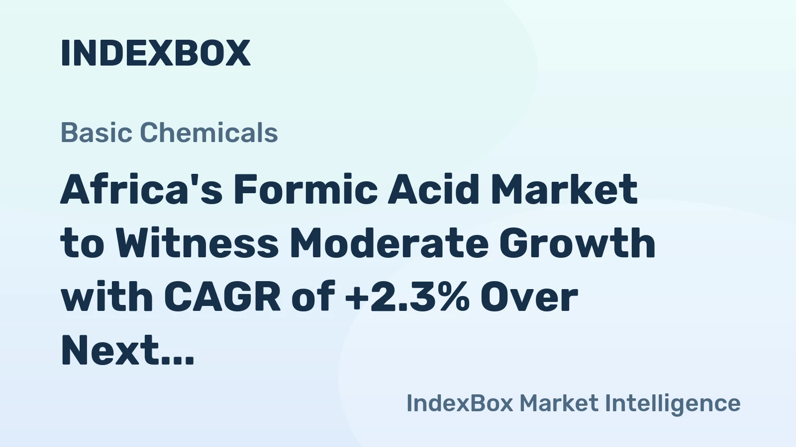 Africa's Formic Acid Market to Witness Moderate Growth with CAGR of +2.3% Over Next Decade
