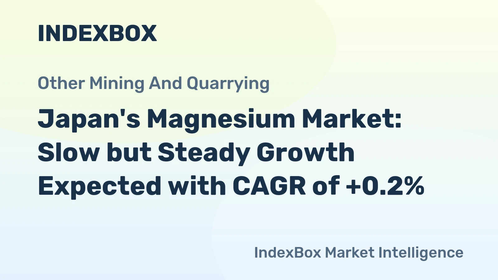 Japan's Magnesium Market: Slow but Steady Growth Expected with CAGR of +0.2%