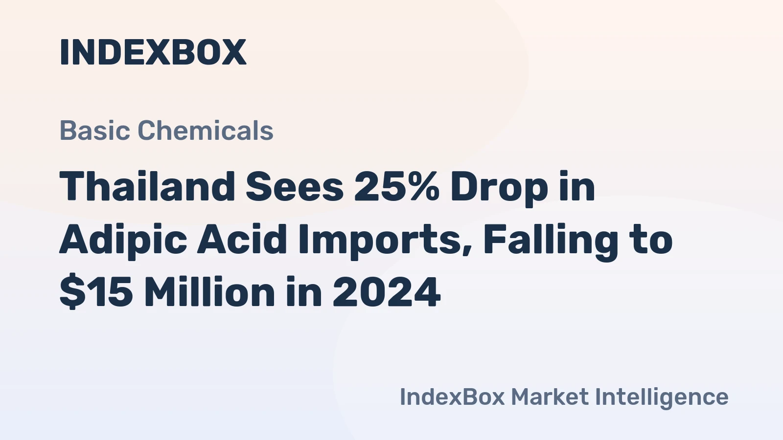 Thailand Sees 25% Drop in Adipic Acid Imports, Falling to $15 Million in 2024