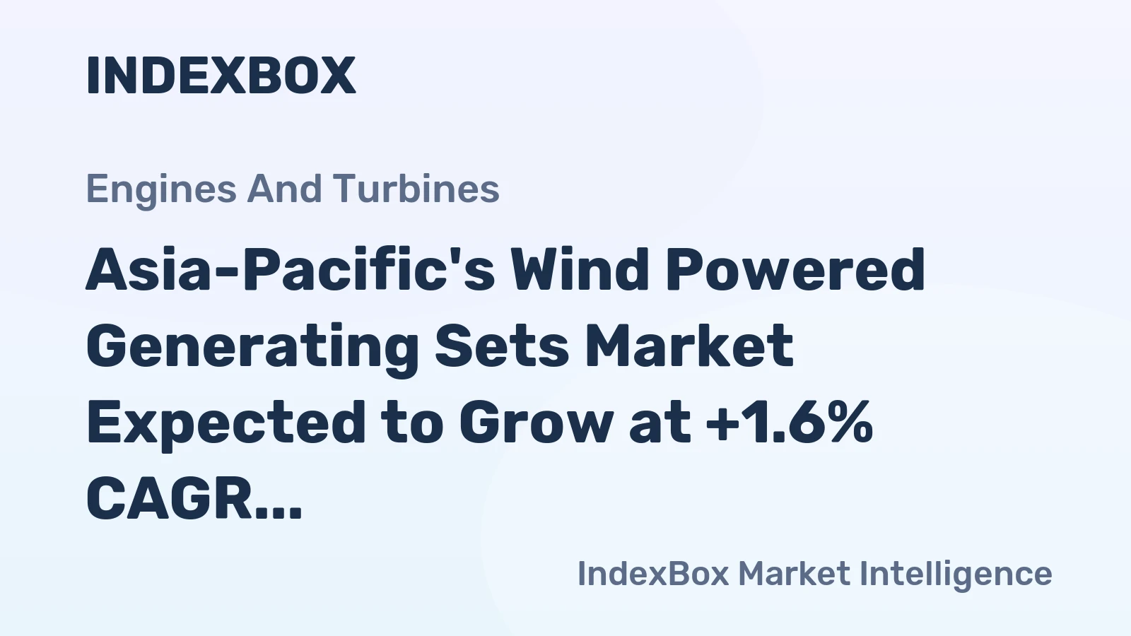 Asia-Pacific's Wind Powered Generating Sets Market Expected to Grow at +1.6% CAGR, Reaching $263.8B by 2035