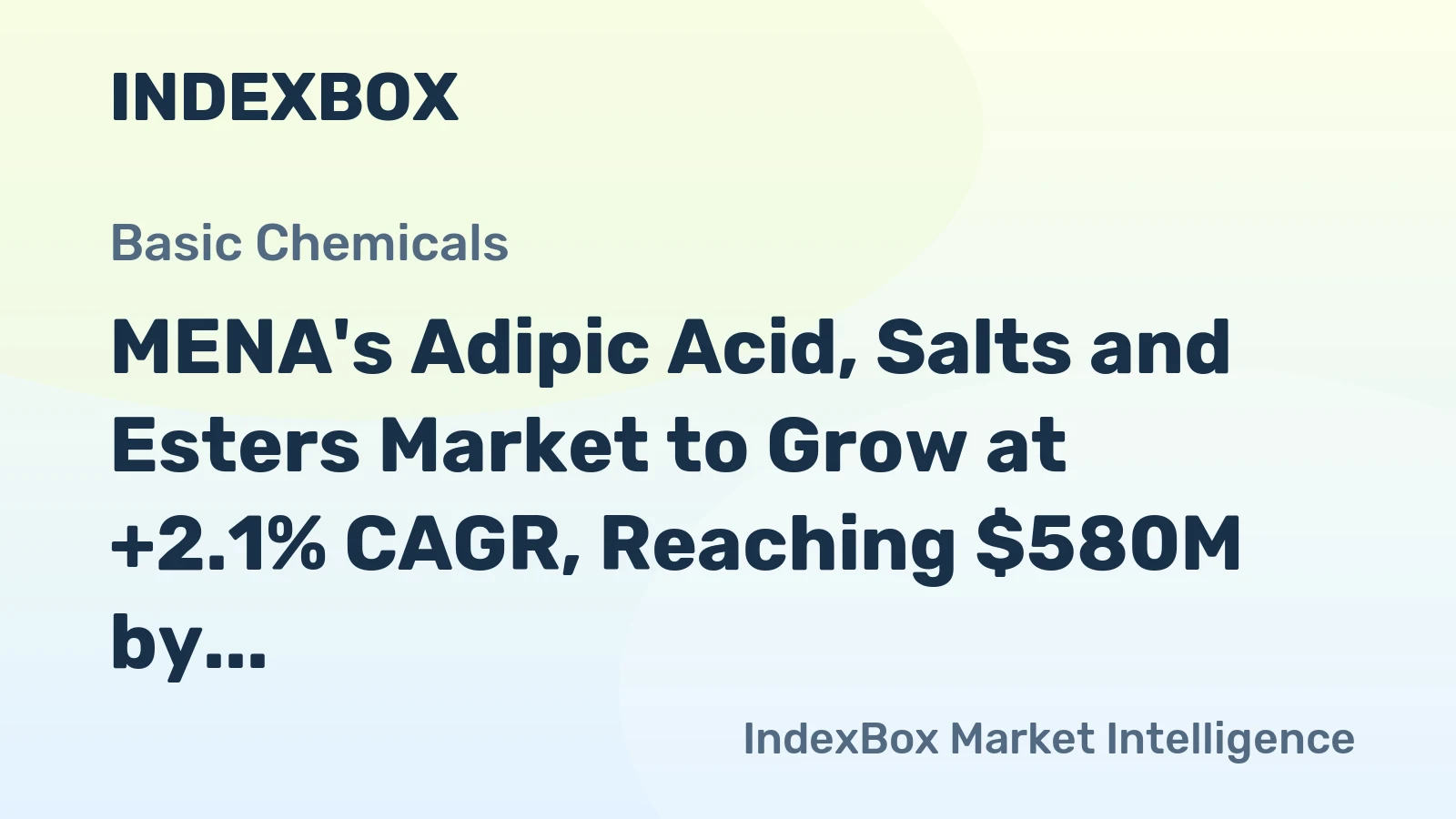 MENA's Adipic Acid, Salts and Esters Market to Grow at +2.1% CAGR, Reaching $580M by 2035