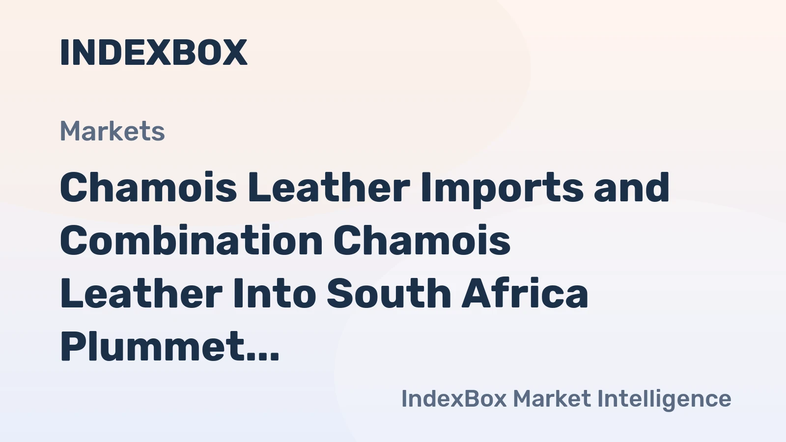 Chamois Leather Imports and Combination Chamois Leather Into South Africa Plummet to $580K in 2023