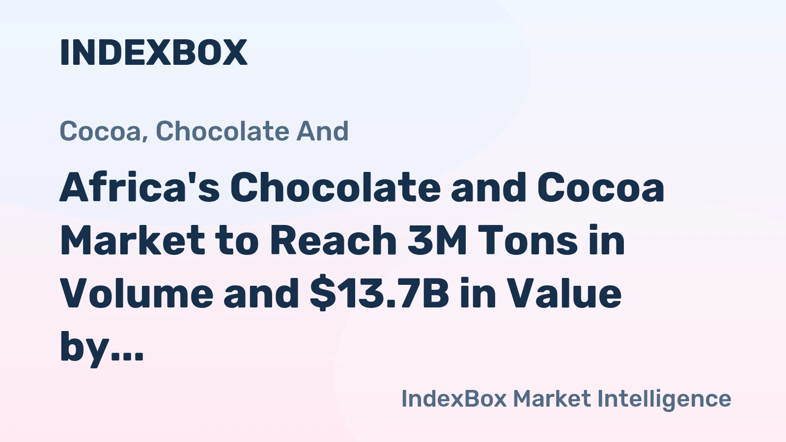 Africa's Chocolate and Cocoa Market to Reach 3M Tons in Volume and $13.7B in Value by 2035